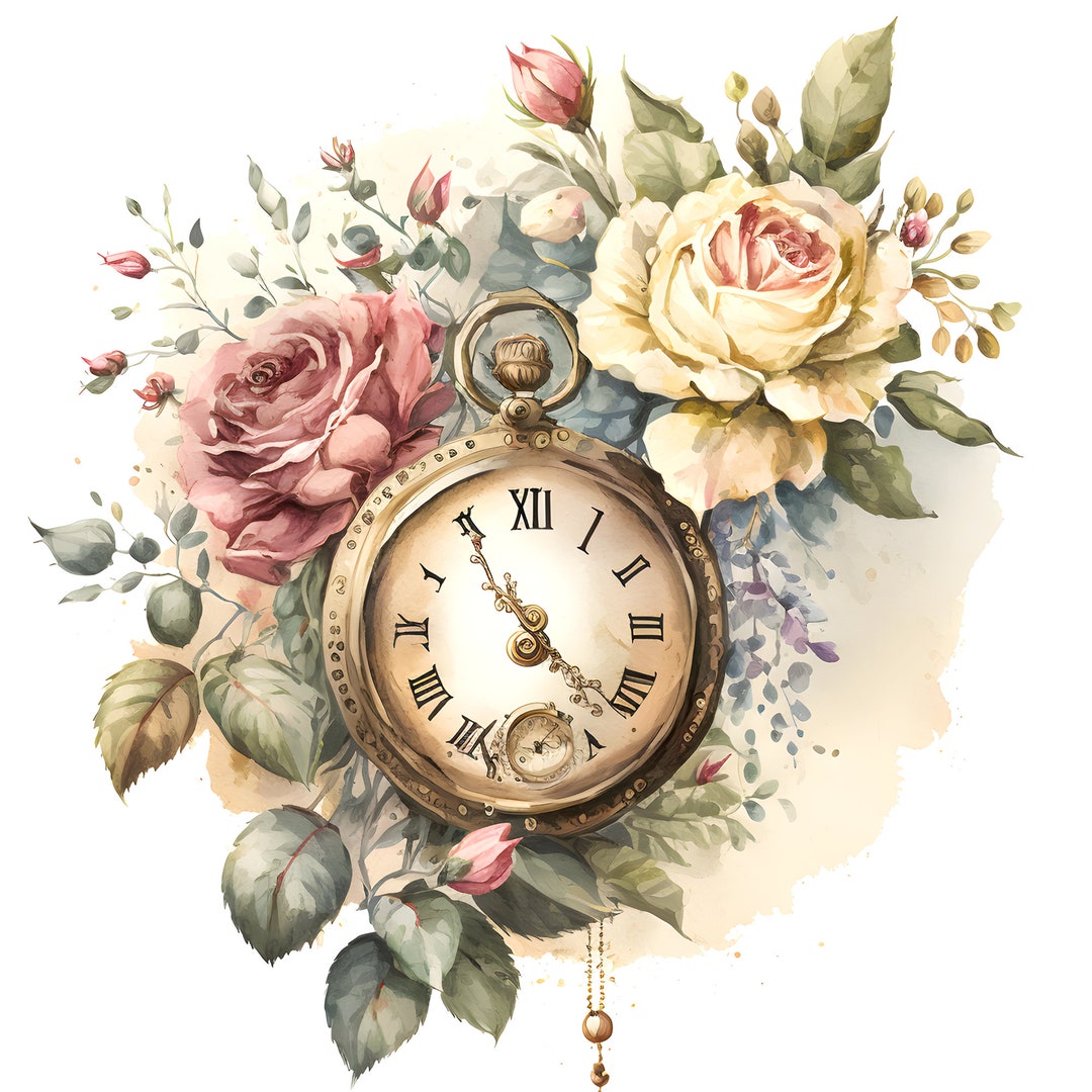 Vintage Roses Clipart, Wedding Clipart, Botanicals Png, Instant Digital ...