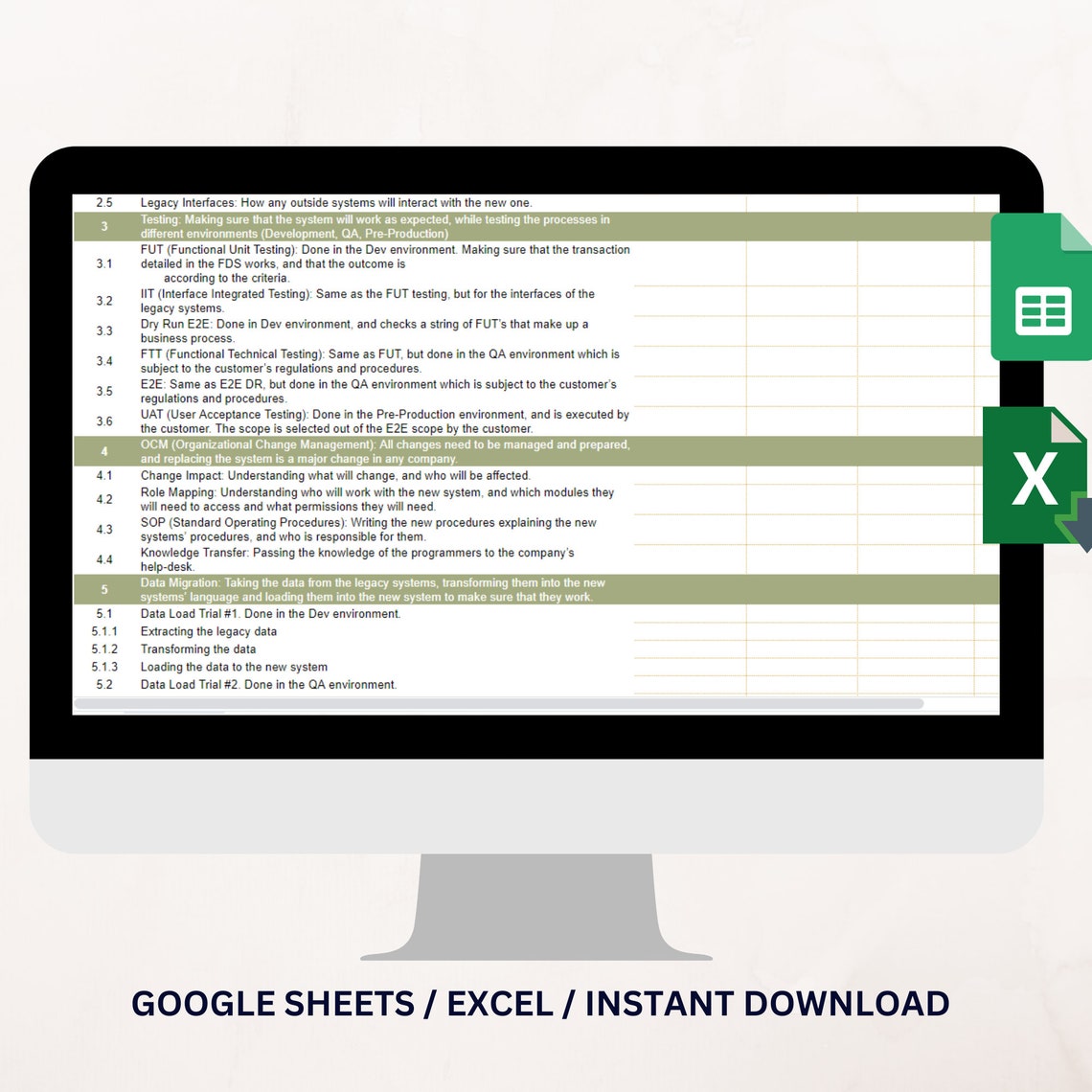 Work Breakdown Structure Spreadsheet Template, Google Sheet, Excel ...