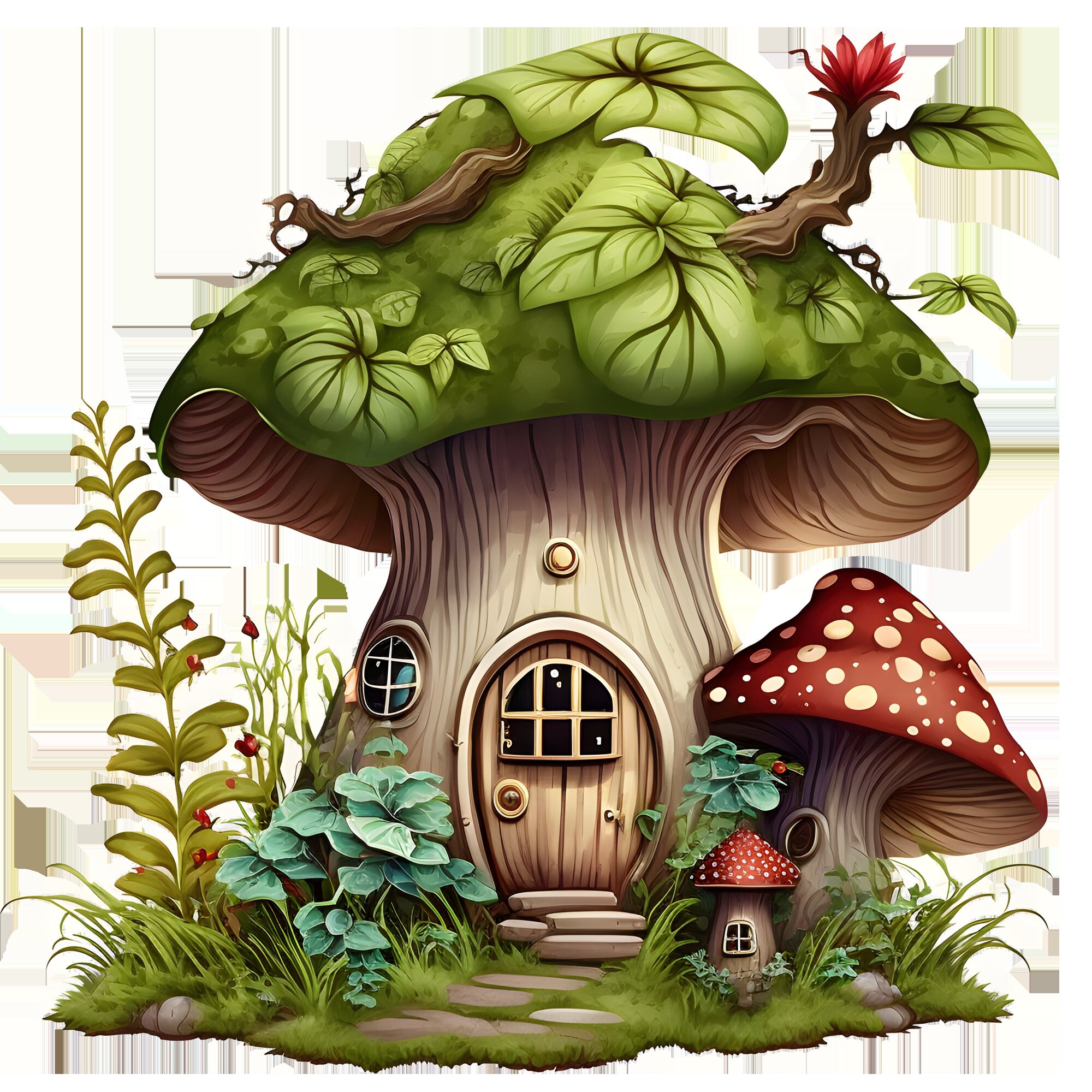 Tiny Fairy Mushroom House Clipart - 4 High Quality Png's - Digital Art ...
