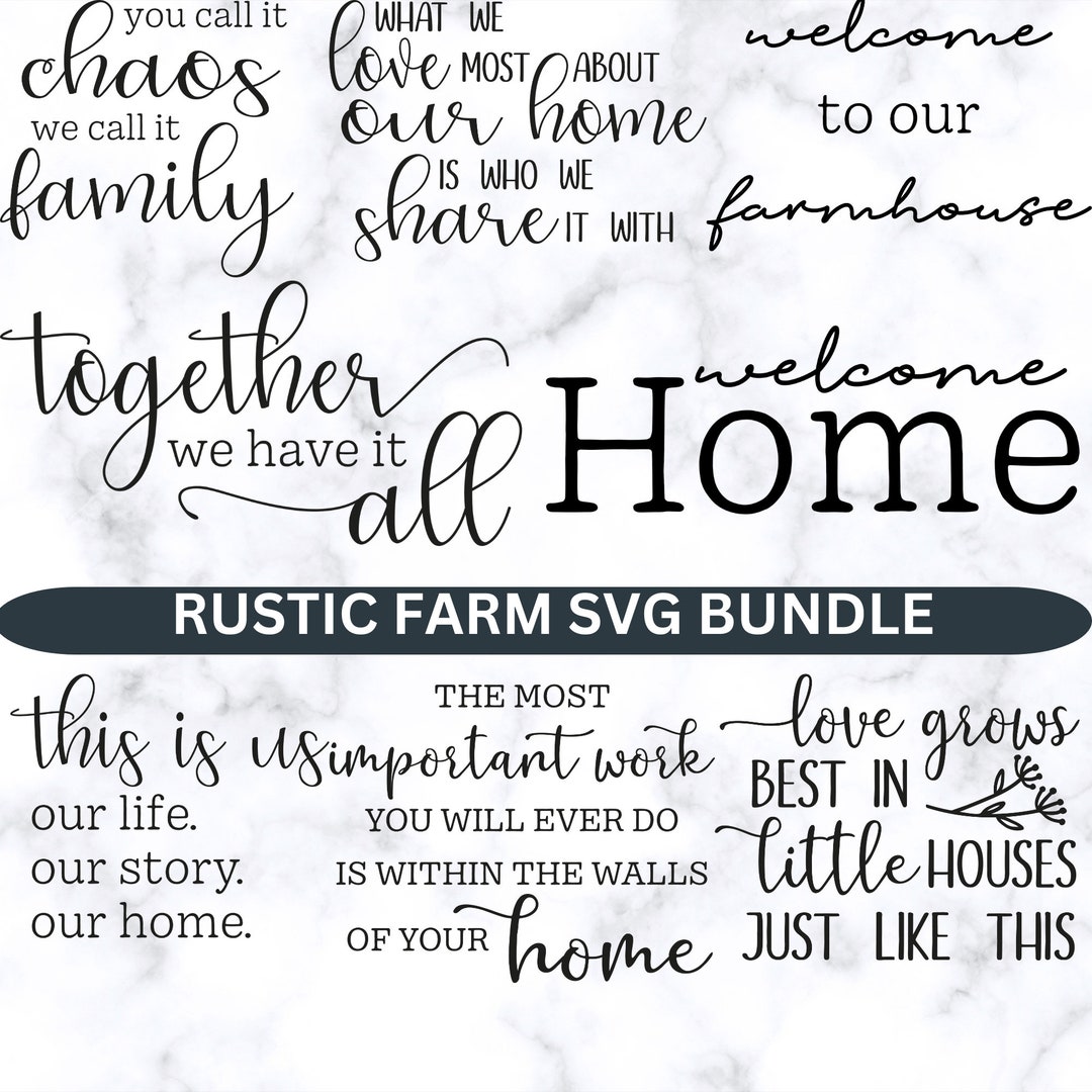 Rustic Farm Quotes SVG Bundle, Farm Life, Cricut Files, Rustic Charm ...