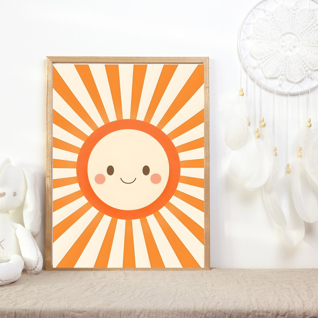 Sun Nursery Poster, Playroom Sun Wall Art, Sun Affirmation Digital ...