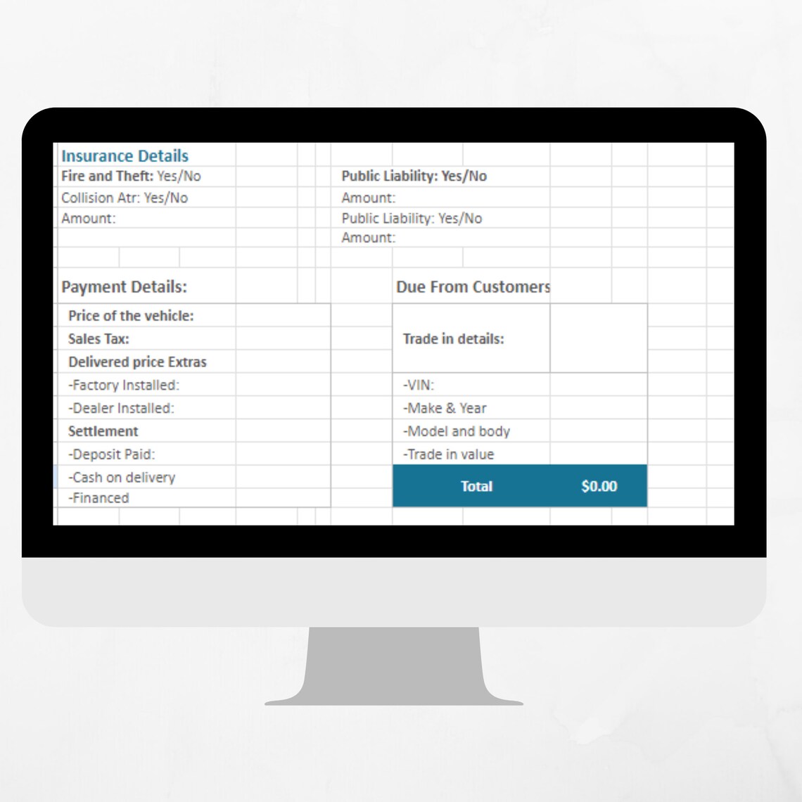 Auto Sales Template, Car Sales Invoice, Auto Invoice Template ...