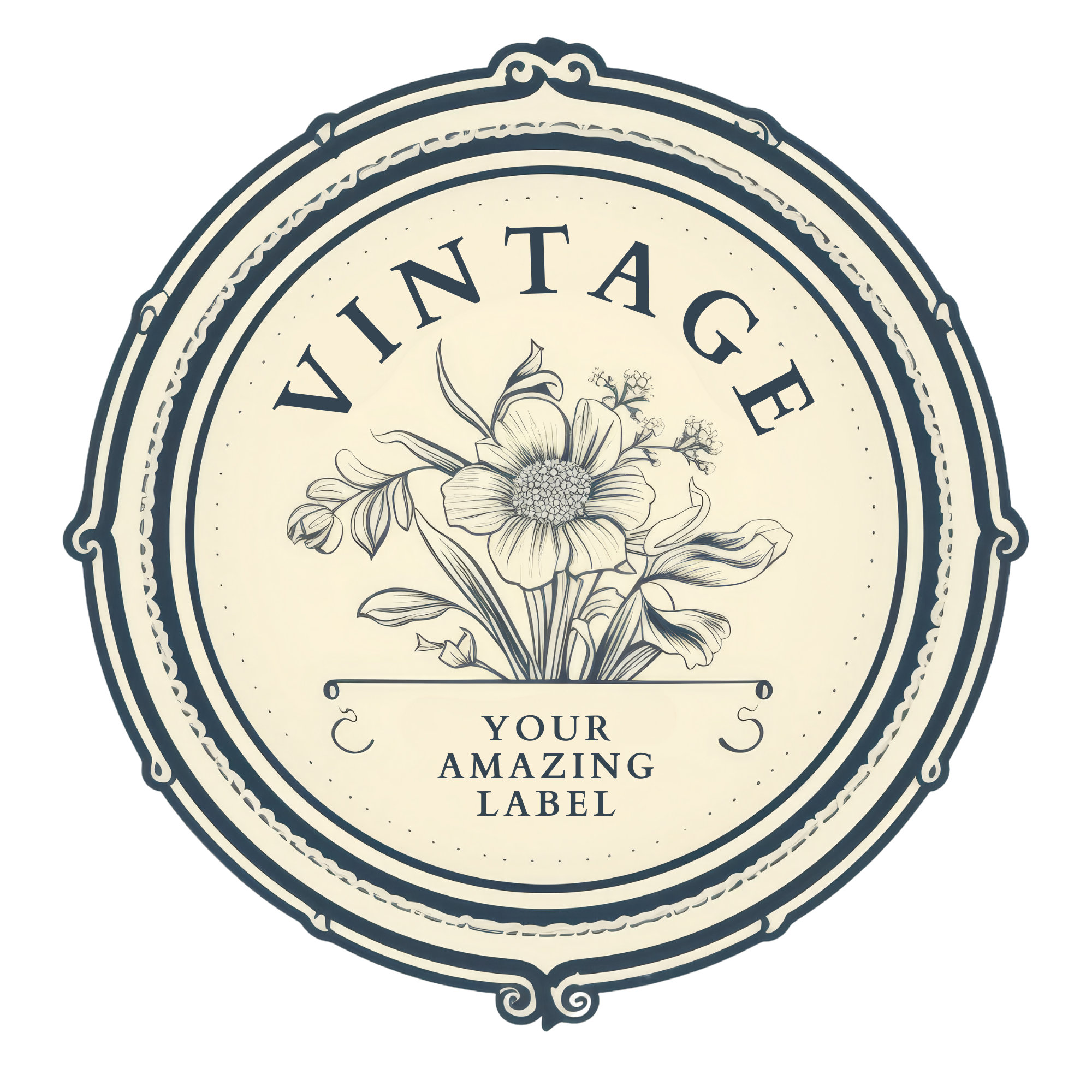 Canva Editable Vintage Label Logos, Floral Logo, Printable, Instant ...
