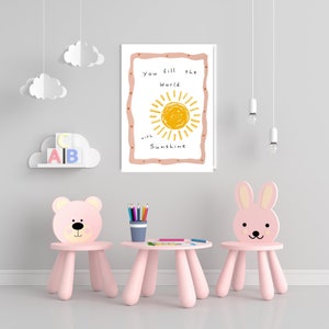 Sun Nursery Poster, Playroom Sun Wall Art, Sun Affirmation Digital ...