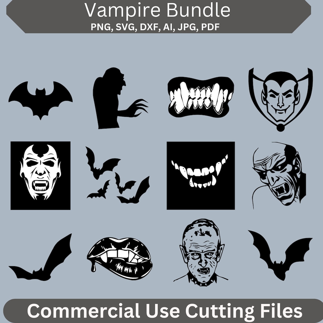 Halloween Vampire SVG, Spooky Bat Design, Vampire Teeth Graphic ...