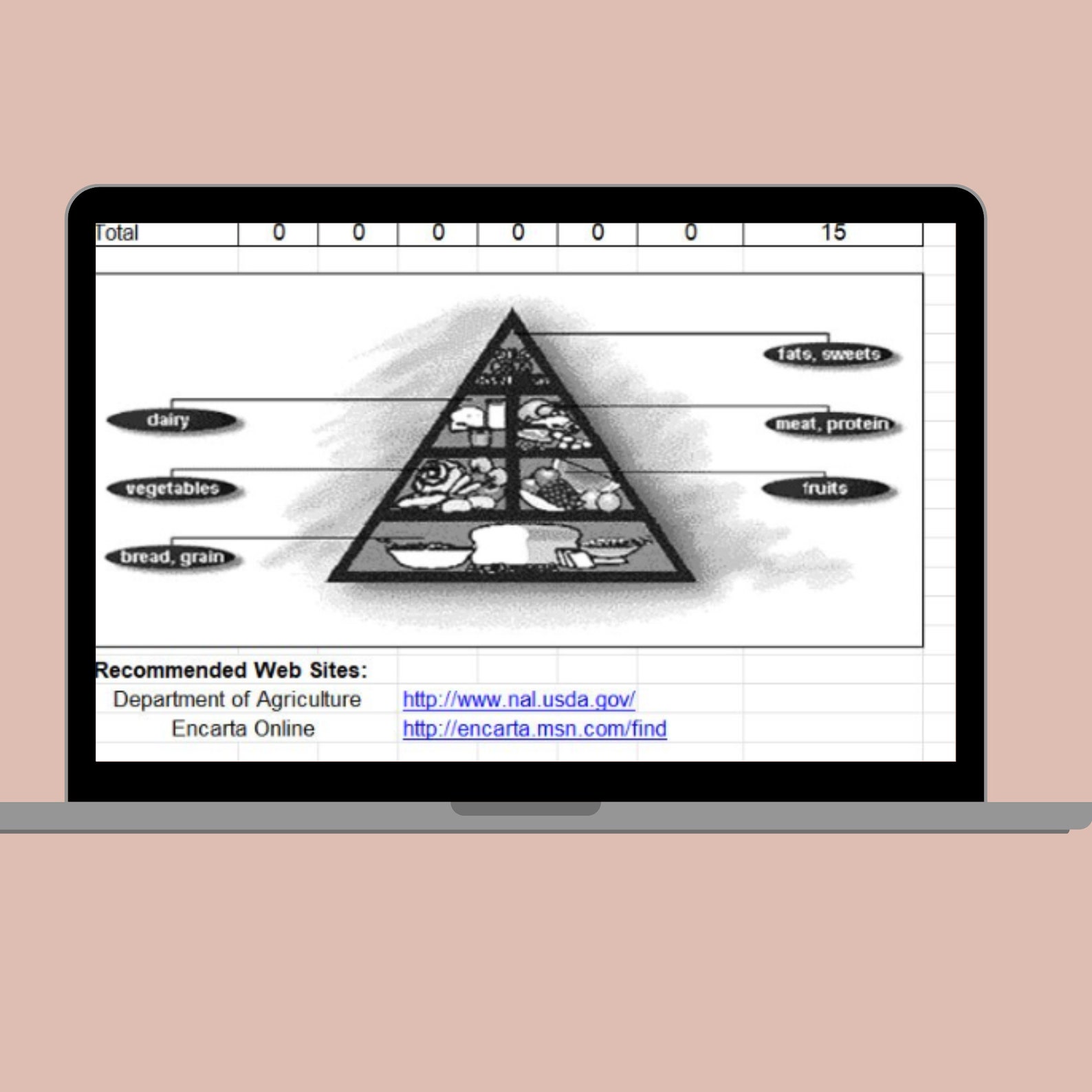 Nutrition Spreadsheet for Google Sheets, Food Group Diary Sheet, Excel ...