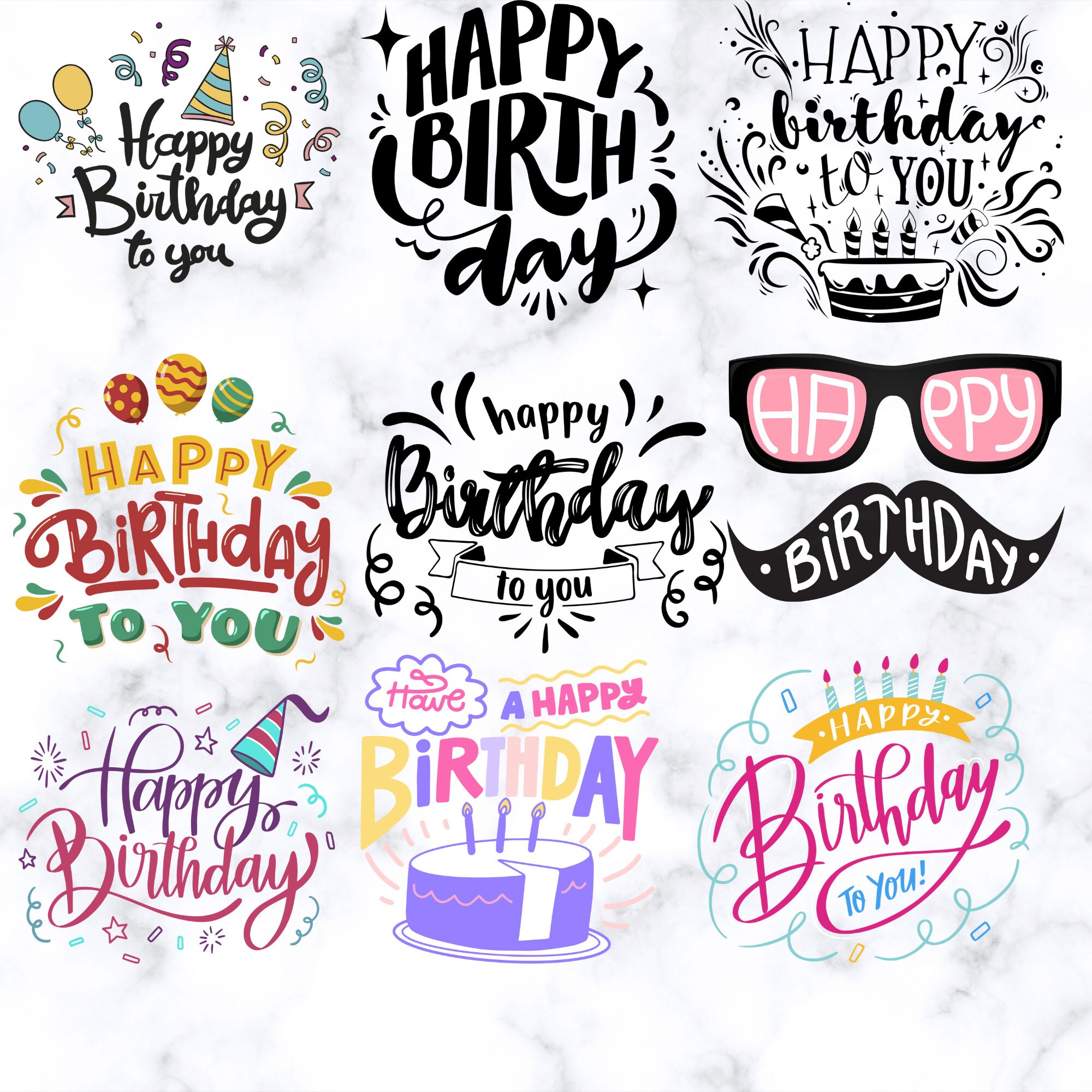 Happy Birthday SVG Bundle, Birthday PNG, Cricut Files, Birthday Gift ...