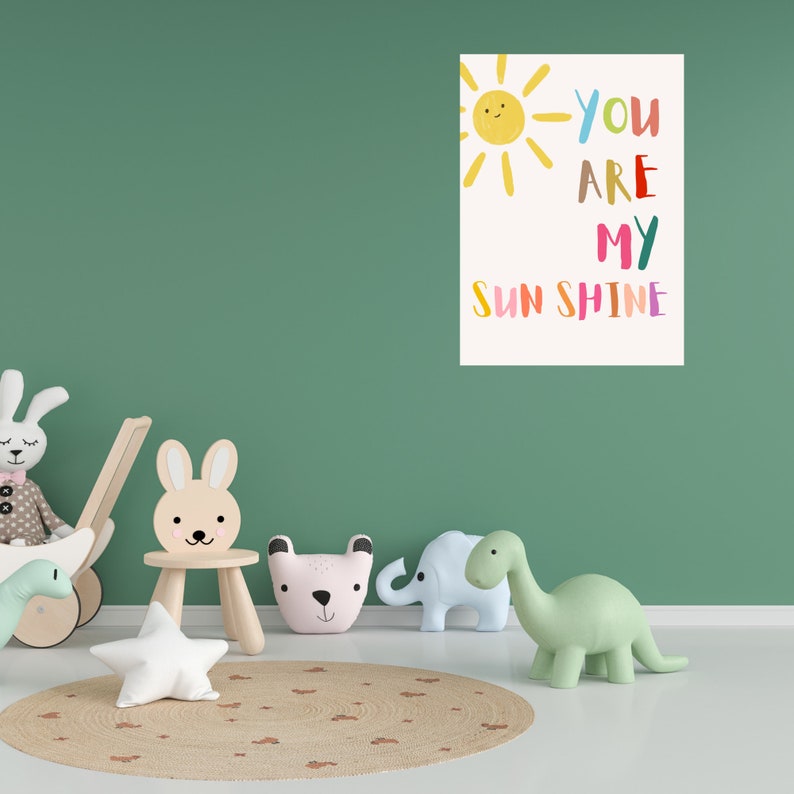 Sun Nursery Poster, Playroom Sun Wall Art, Sun Affirmation Digital ...