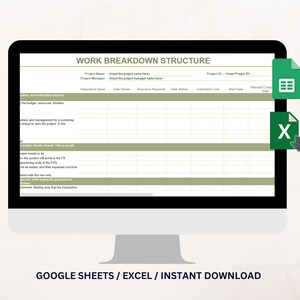 Work Breakdown Structure Spreadsheet Template, Google Sheet, Excel ...