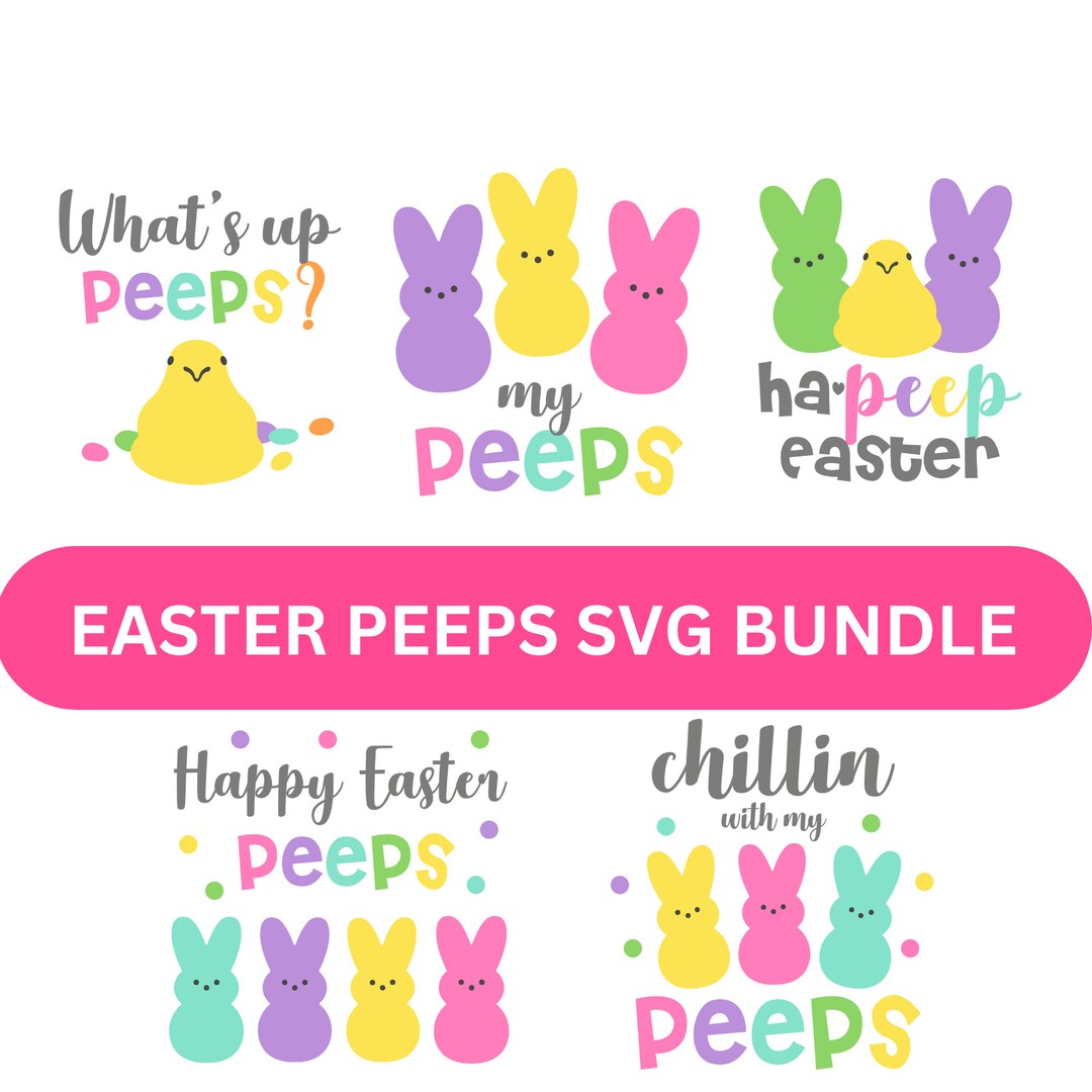 Cute Easter Peeps SVG Bundle, Easter Sublimination, Easter PNG, Easter ...