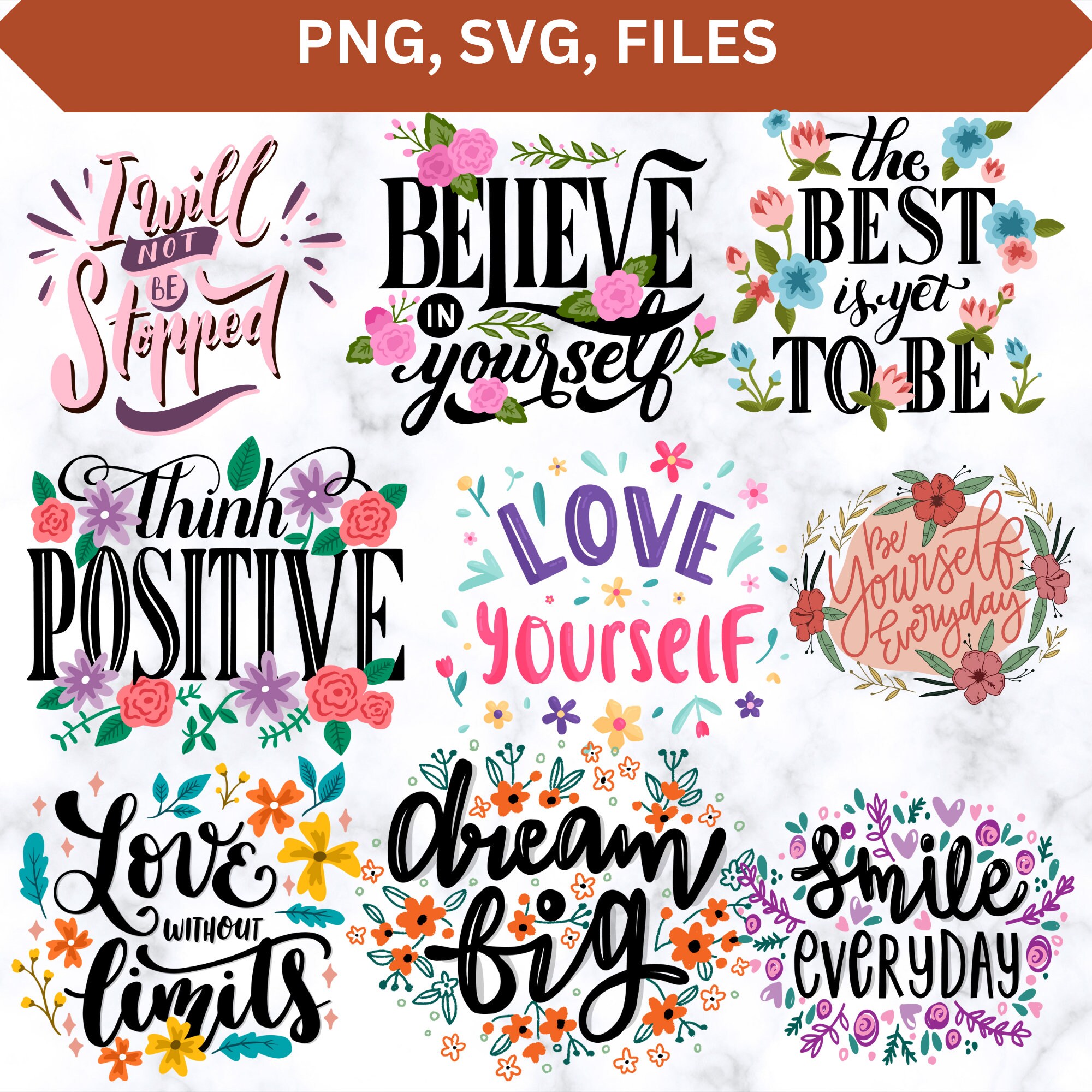 Motivation SVG Bundle: Inspire and Create With Motivational Pngs and ...