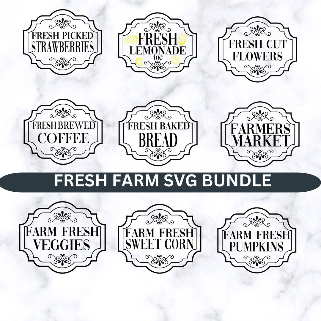 Farm Fresh SVG Mega Bundle, Farm Life, Cricut Files, Farm Fresh PNG ...