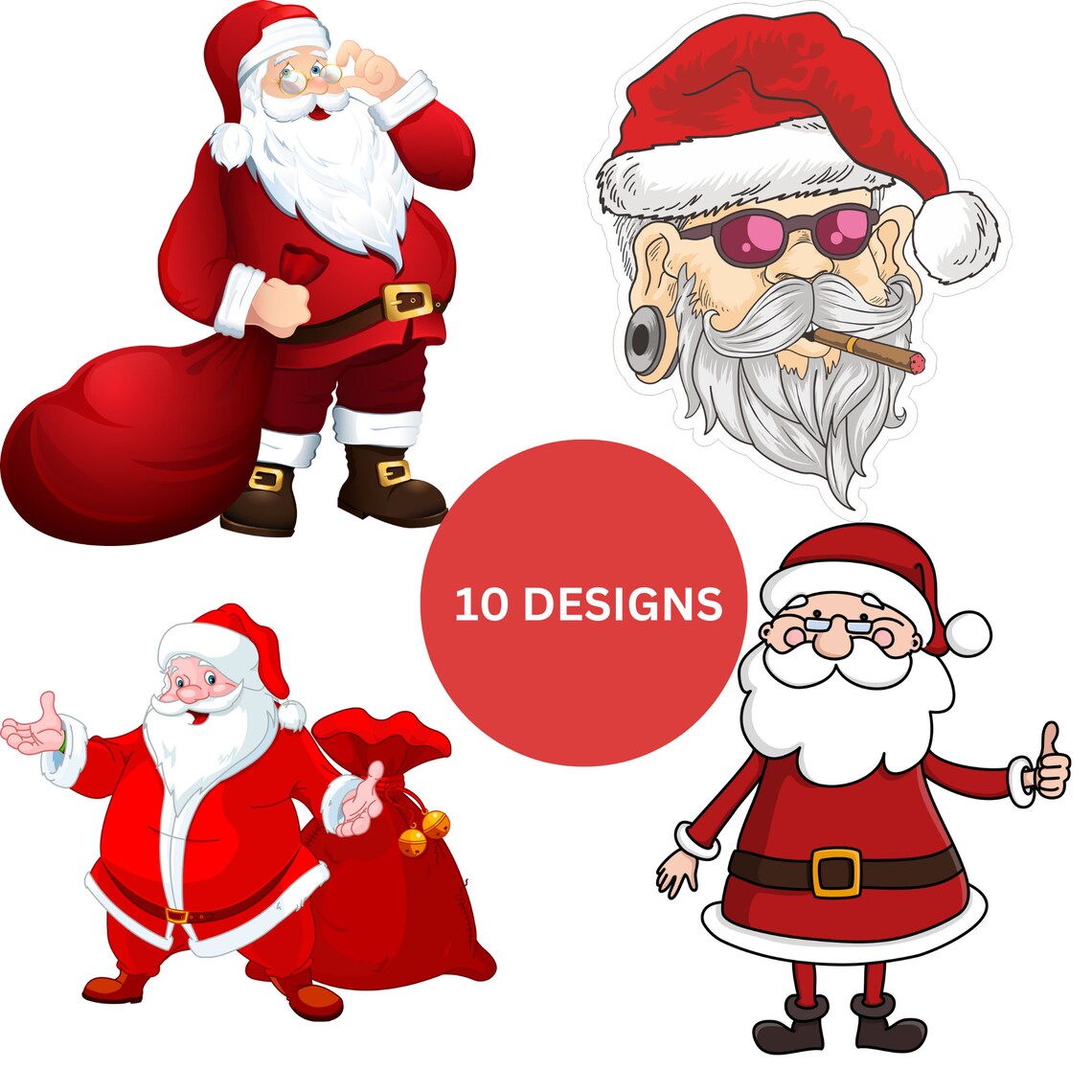 Santa SVG and PNG Files Create Adorable Holiday Designs With This ...