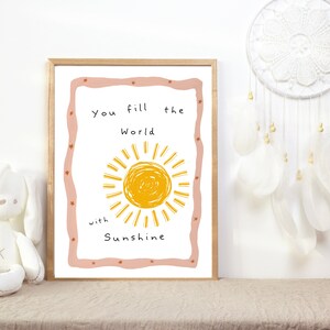 Sun Nursery Poster, Playroom Sun Wall Art, Sun Affirmation Digital ...