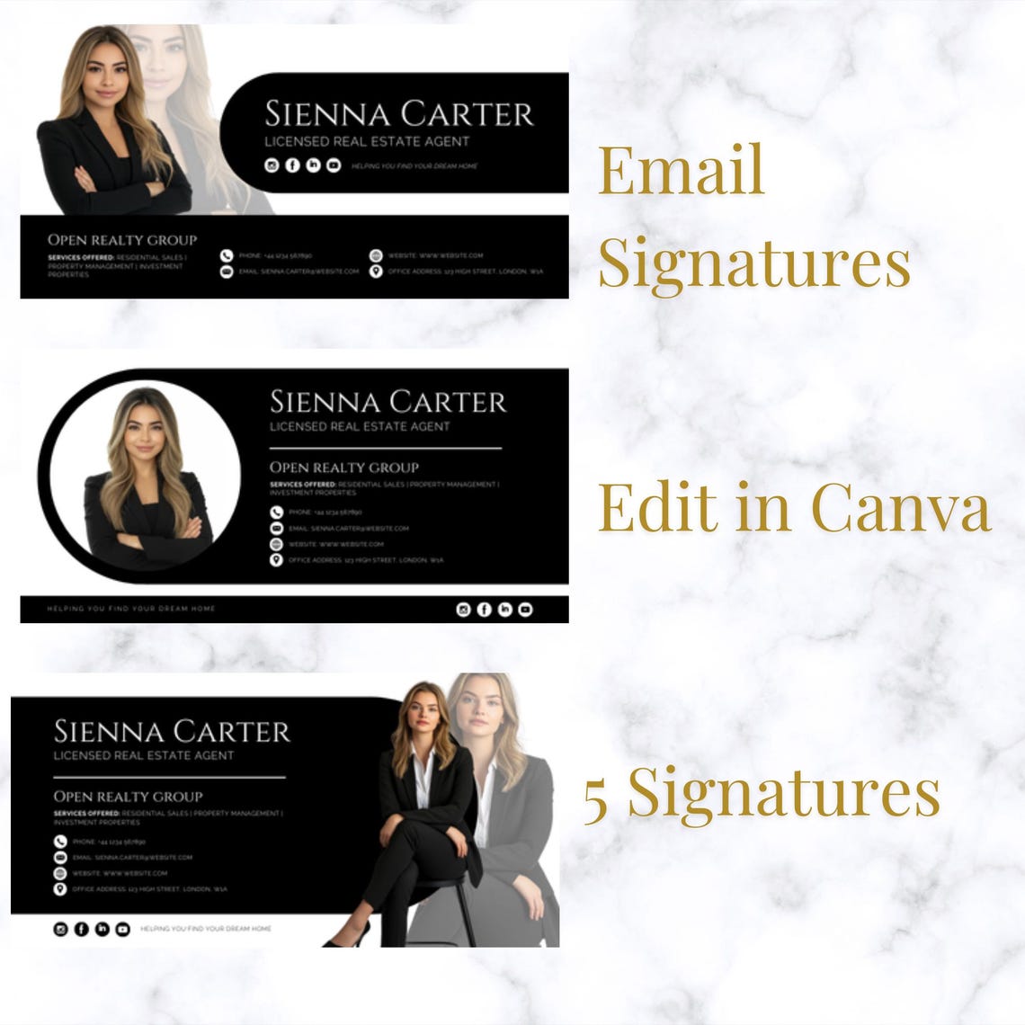 Email Signature Photo Template Bundle Real Estate Marketing ...
