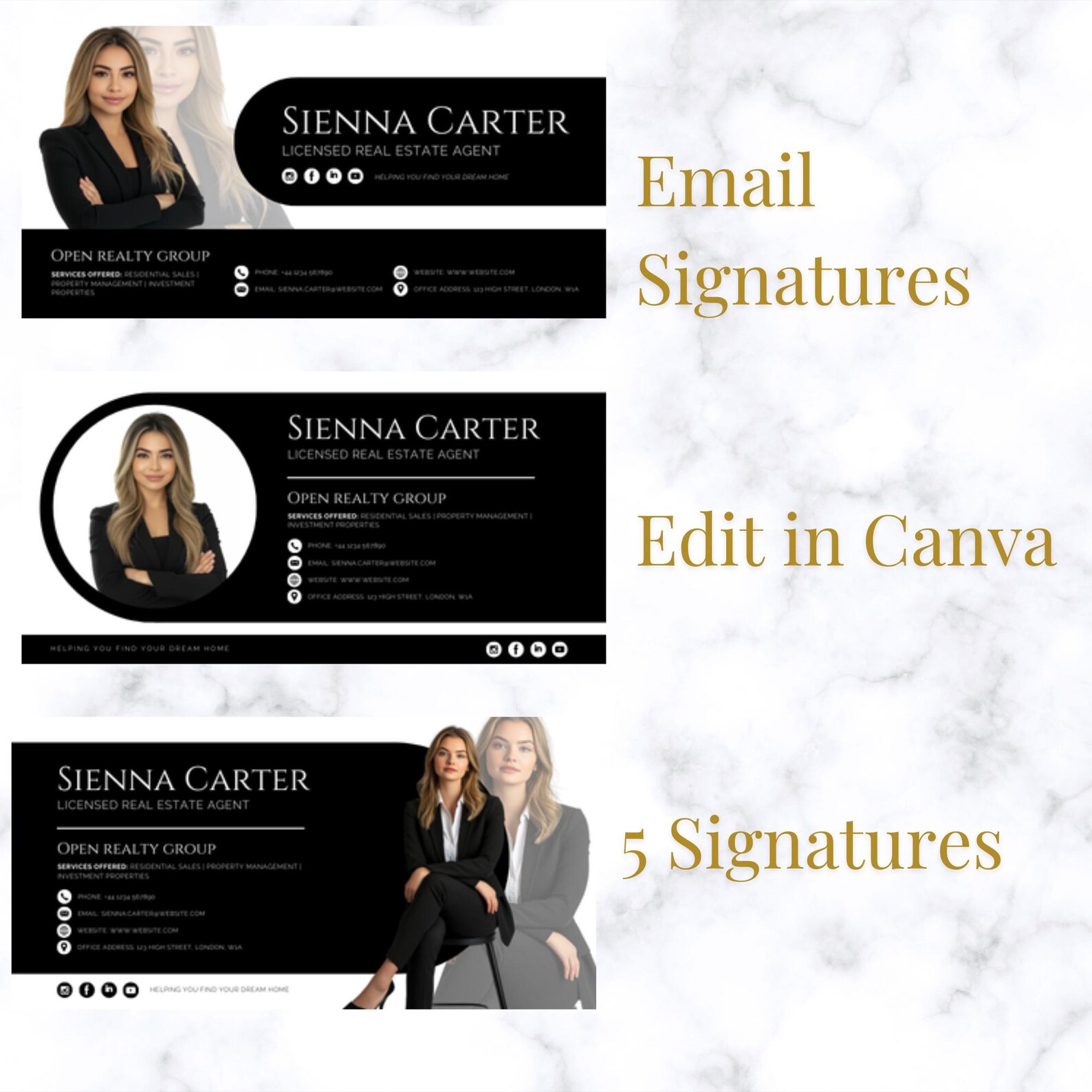 Email Signature Photo Template Bundle Real Estate Marketing ...