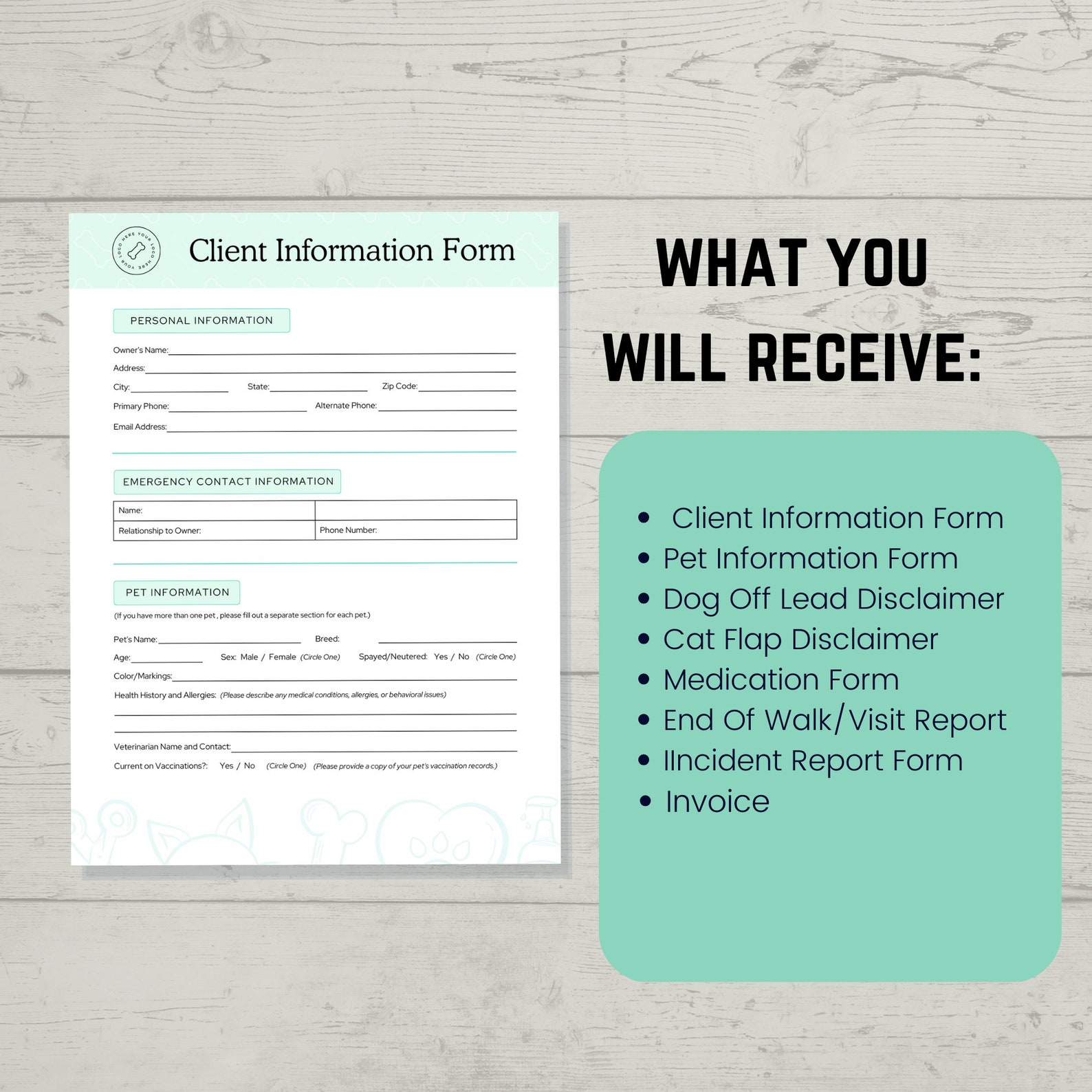 Ultimate Dog Walking, Pet Sitting Business Form Template Bundle, Pet ...