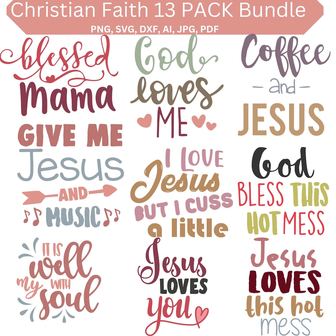 Christian Faith SVG Bundle, Blessed Bundle: 13 Christian Faith SVG ...
