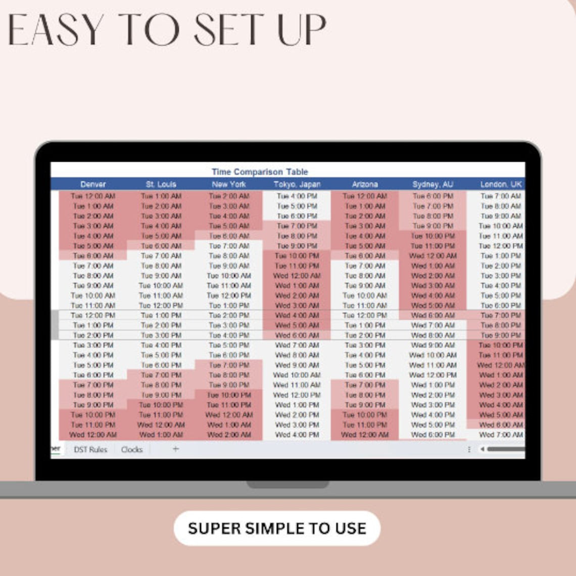 World Meeting Planner & Time Zone Converter Google Spreadsheet Office ...