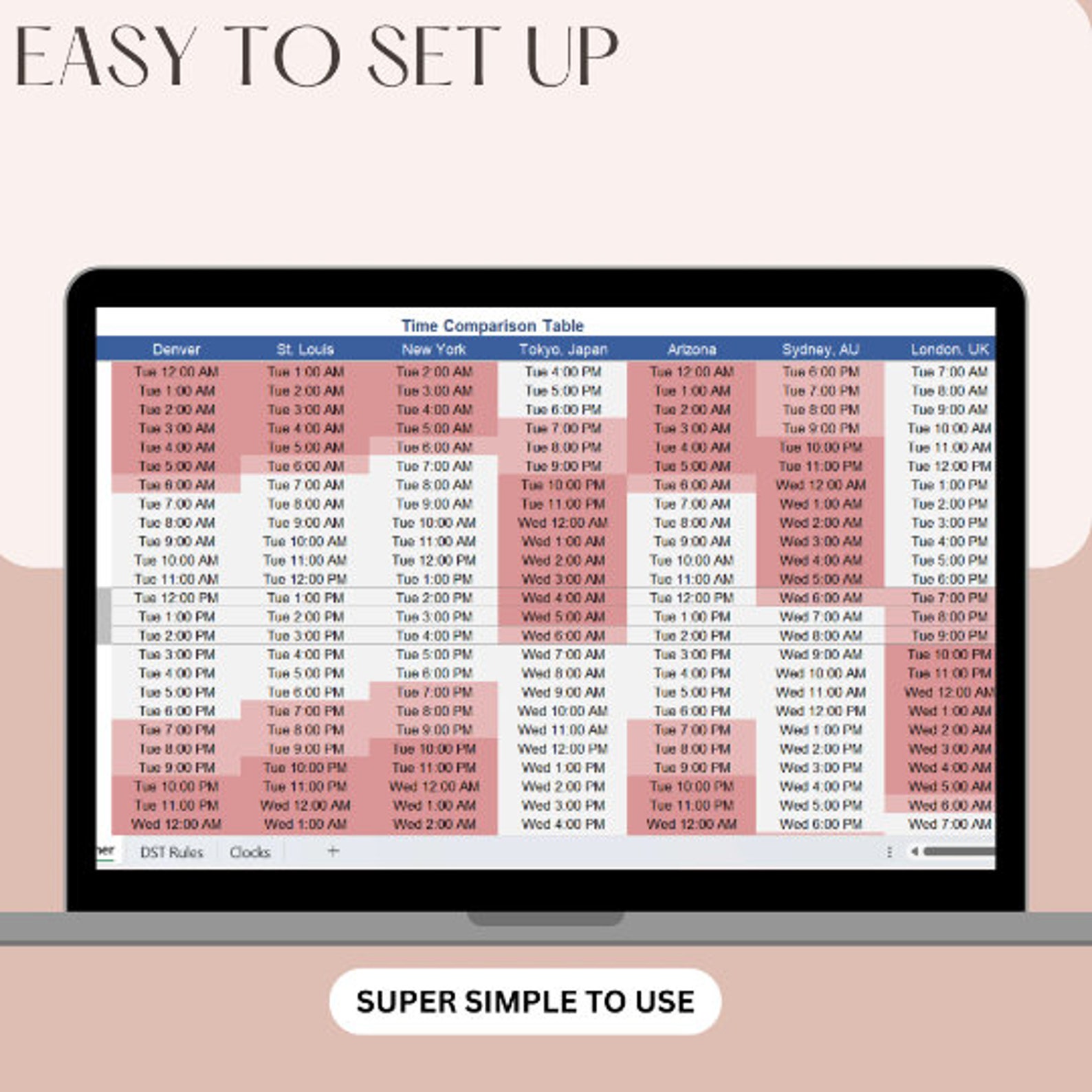 World Meeting Planner & Time Zone Converter Google Spreadsheet Office ...