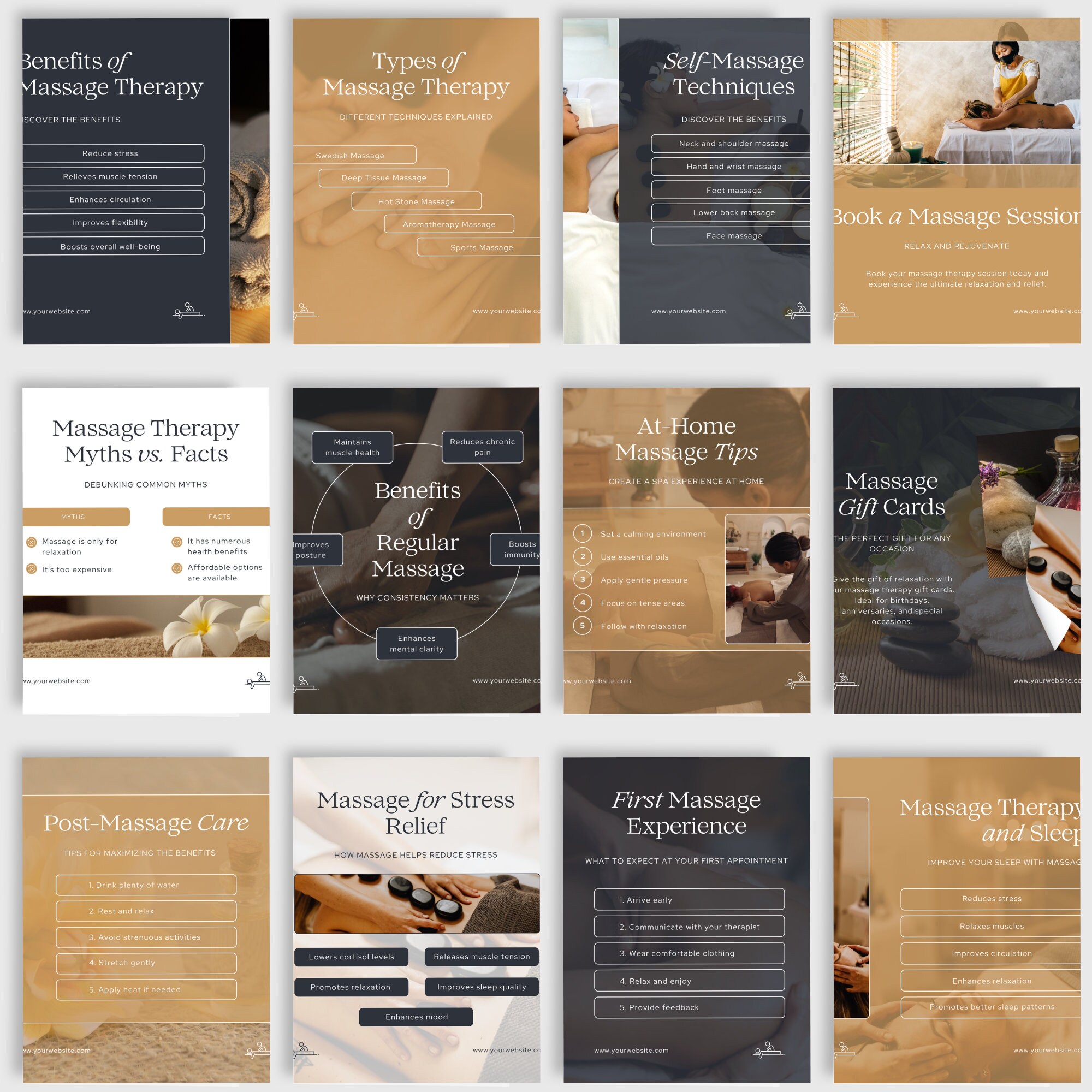 Massage Therapy Editable Canva Social Media Posts, Massage Instagram ...