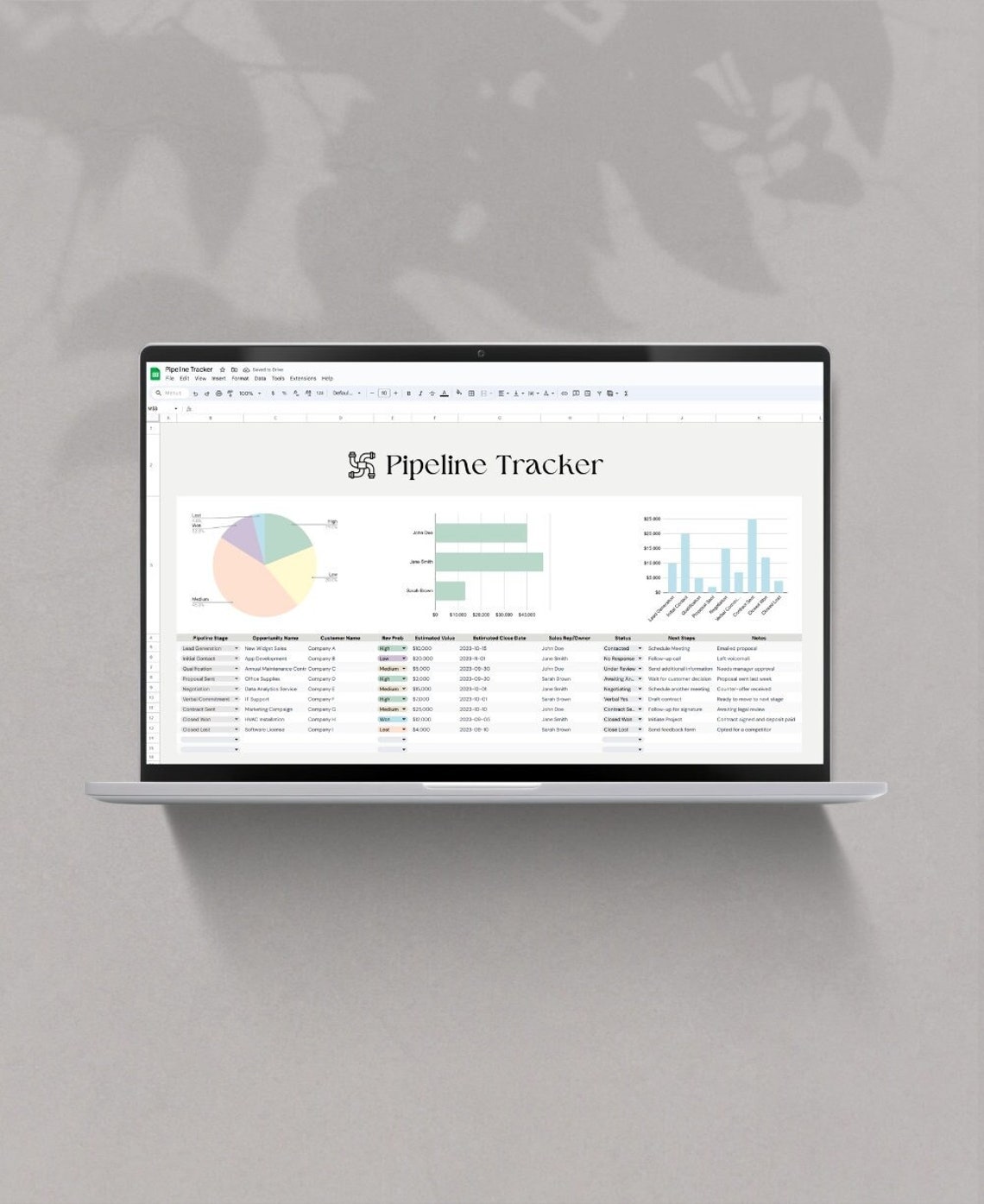 Sales Pipeline Tracker Spreadsheet, Lead Management, Customer Tracker ...