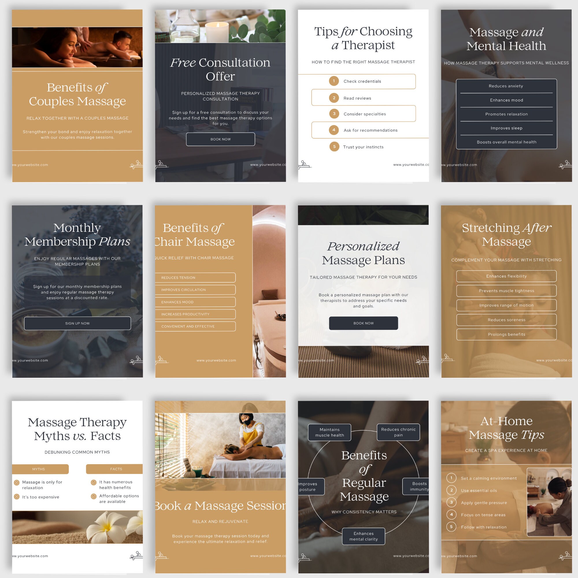 Massage Therapy Editable Canva Social Media Posts, Massage Instagram ...