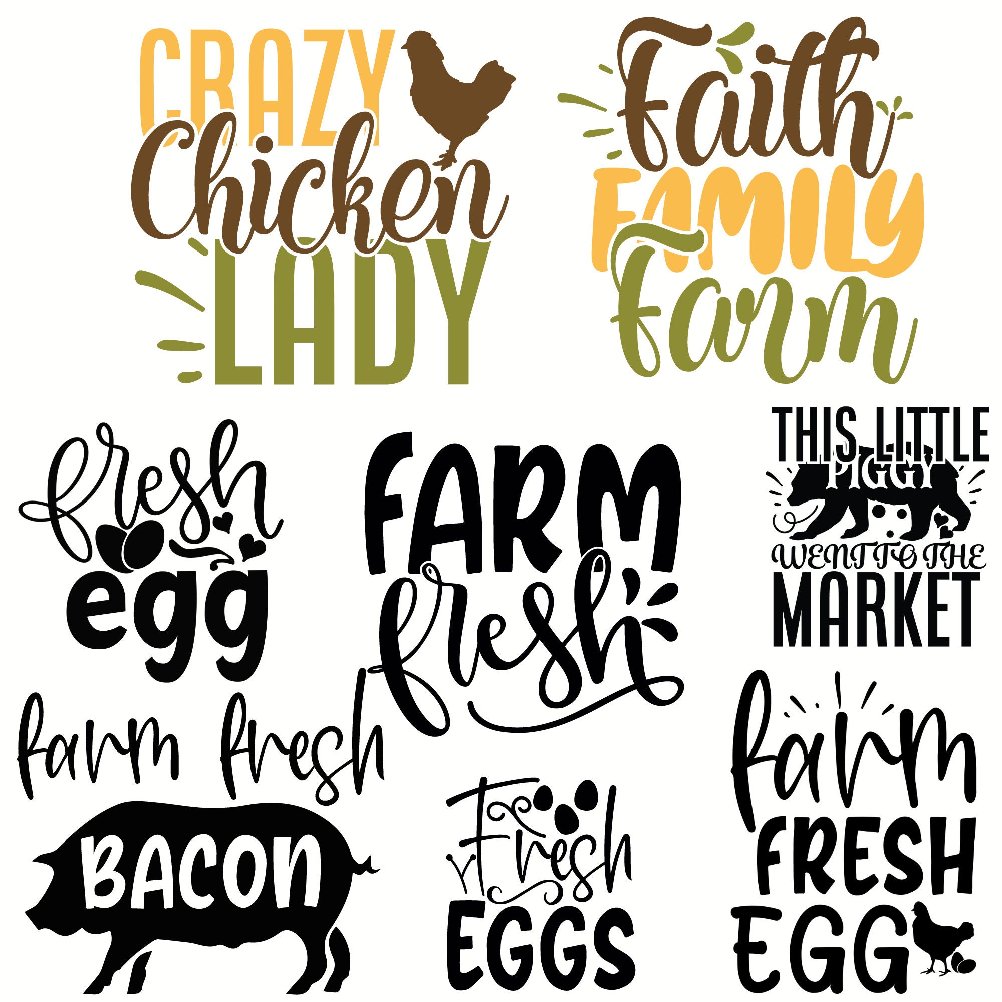 Farm SVG Bundle, Farm Animal PNG, Farming SVG, Cricut Files, Instant ...