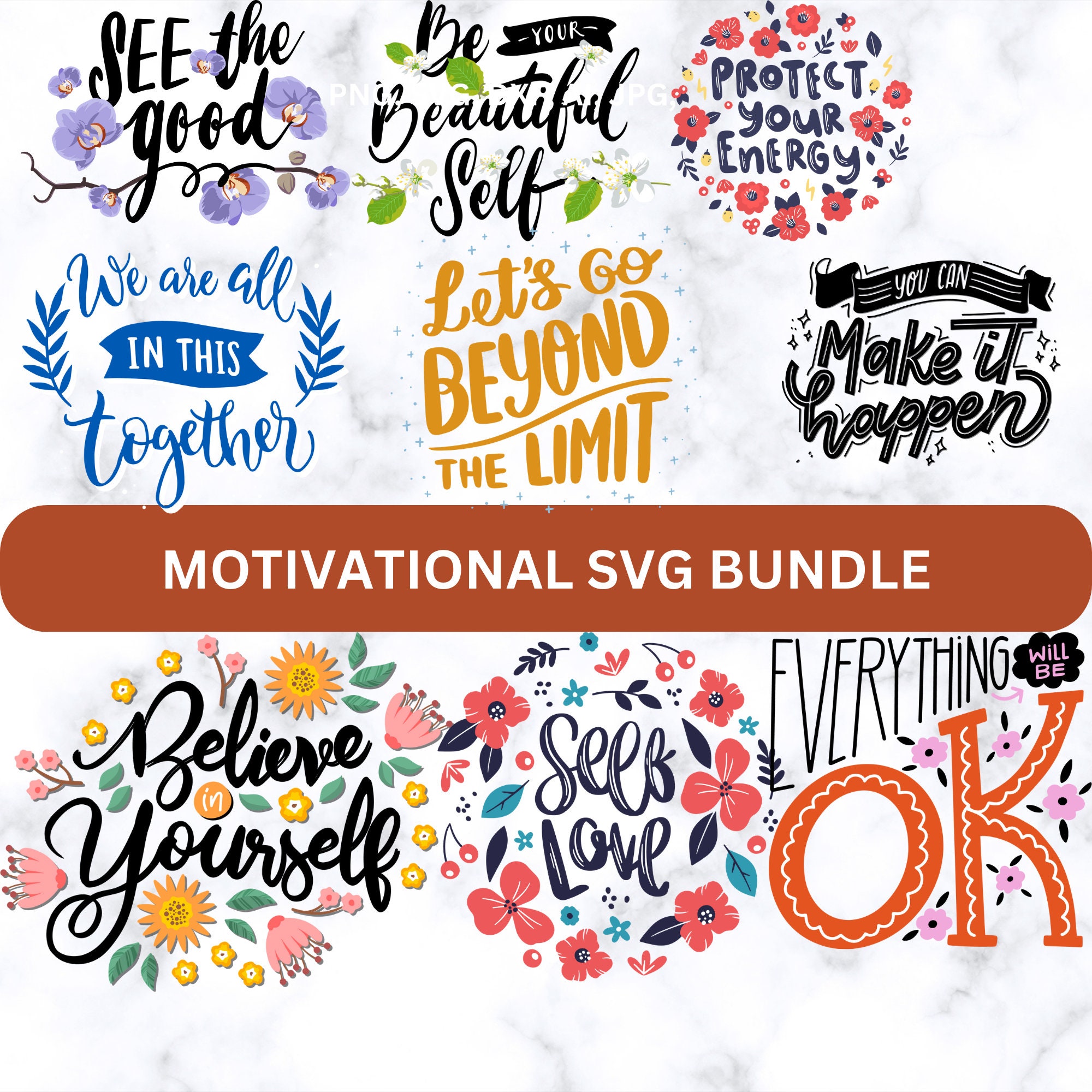 Motivation SVG Bundle: Inspire and Create With Motivational Pngs and ...