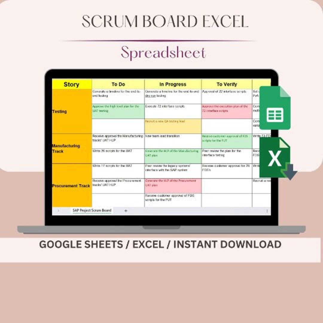 Scrum Board Excel Example Google Spreadsheet Excel File, to Do List ...
