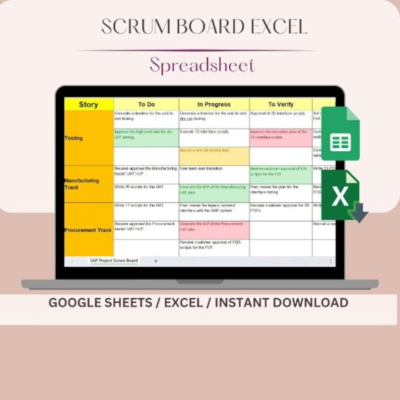 Scrum Board Excel Example Google Spreadsheet Excel File, to Do List ...