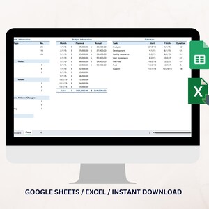 Simple Project Management Spreadsheet Simple, Excel Dashboard, Task ...