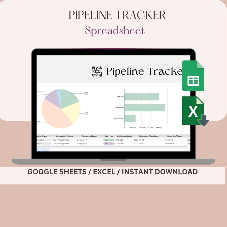 Sales Pipeline Tracker Spreadsheet, Lead Management, Customer Tracker ...