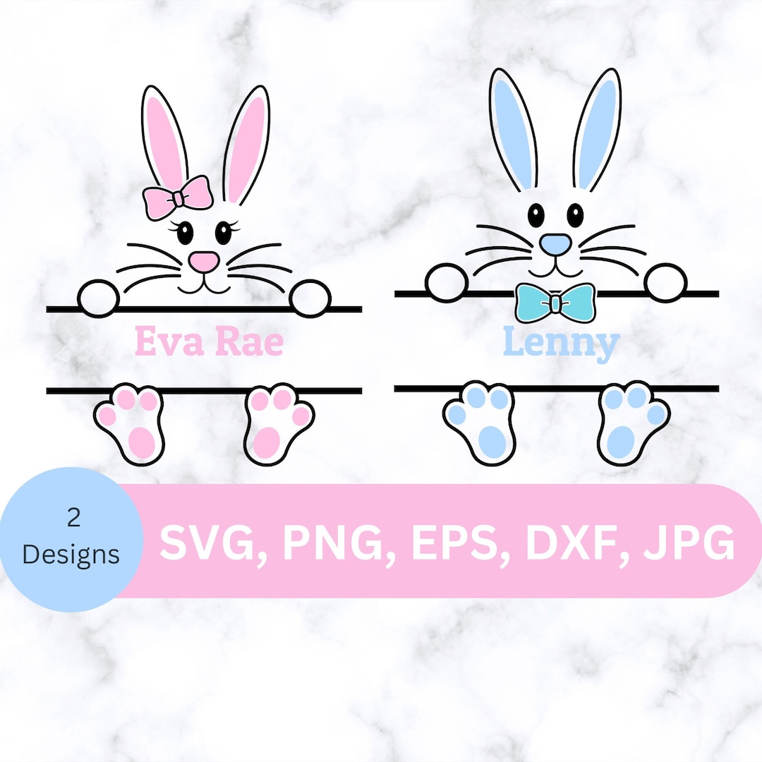 Custom Name Bunny Frame SVG, Bunny Monogram Frame Svg, Bunny Svg ...