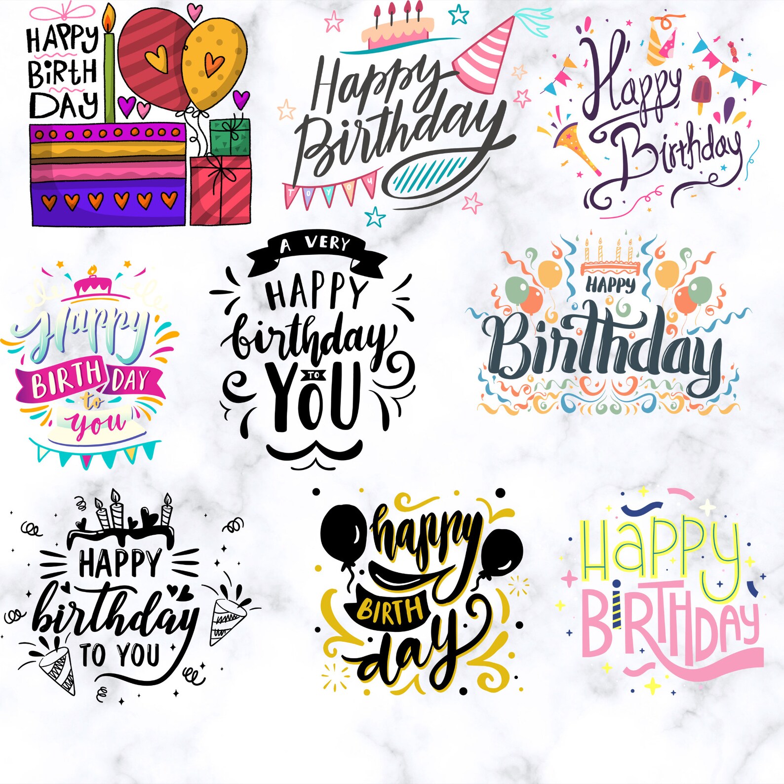 Happy Birthday SVG Bundle, Birthday PNG, Cricut Files, Birthday Gift ...