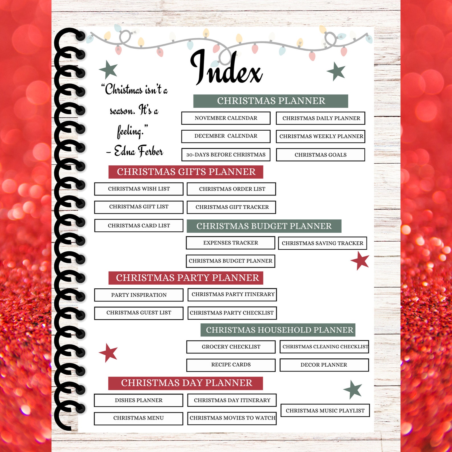 All-in-one Digital Christmas Planner for Goodnotes and iPad | Holiday ...