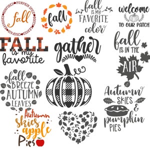 Fall SVG Bundle, Autumn PNG, Fall Designs, Clipart for Fall Crafts ...
