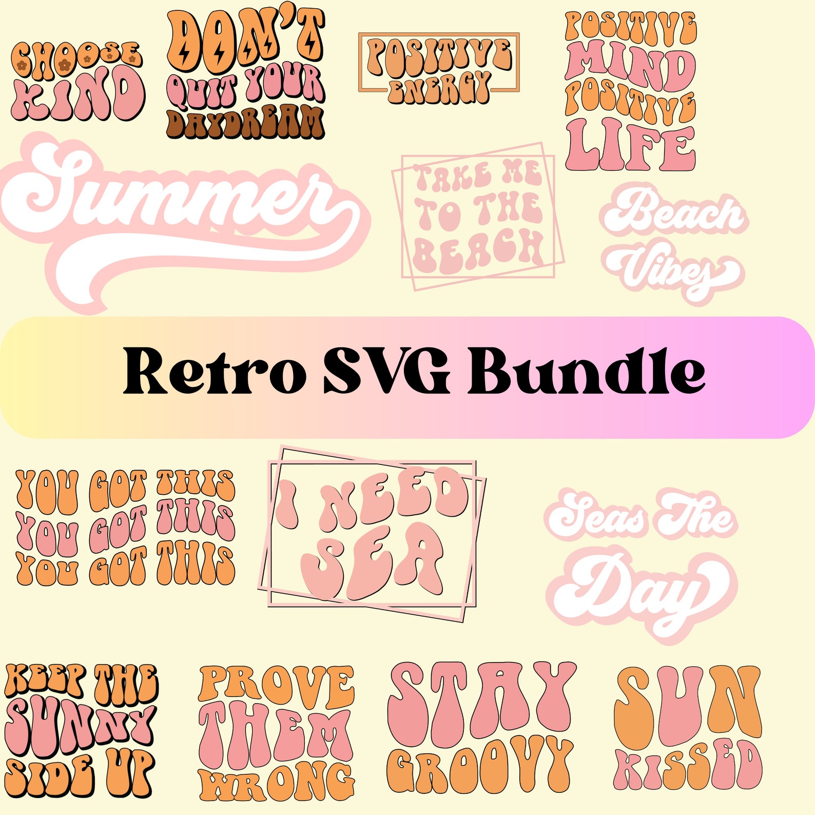 Retro Svg | Hippie Svg | Commercial Use | Vintage Font Svg | Custom ...