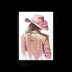 Gold and Pink Cowgirl Printable Poster, Girly Dorm Room Wall Art ...