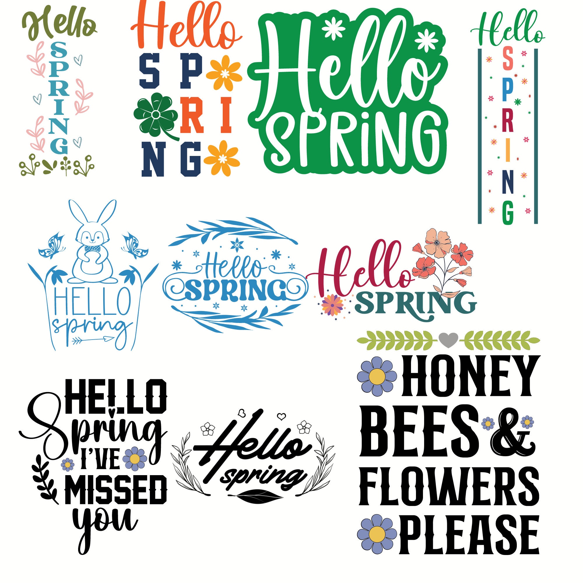 Spring SVG Bundle, Fresh Flowers PNG, Hello Spring SVG, Spring Gnomes, Instant Digital Download ...