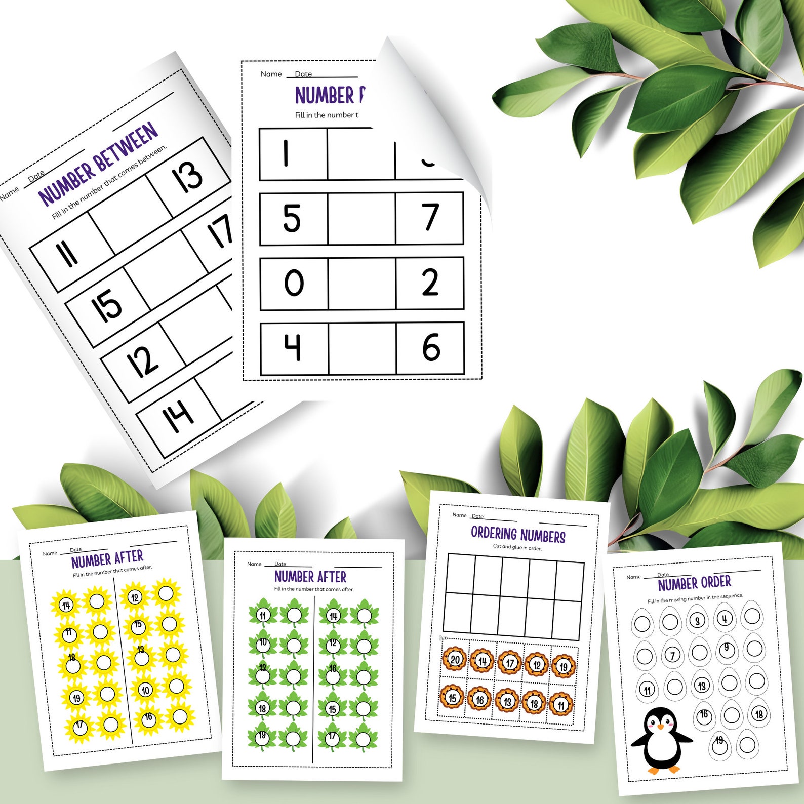 Pre-school Printable Numbers Workbook, Kindergarten Numbers Activities ...