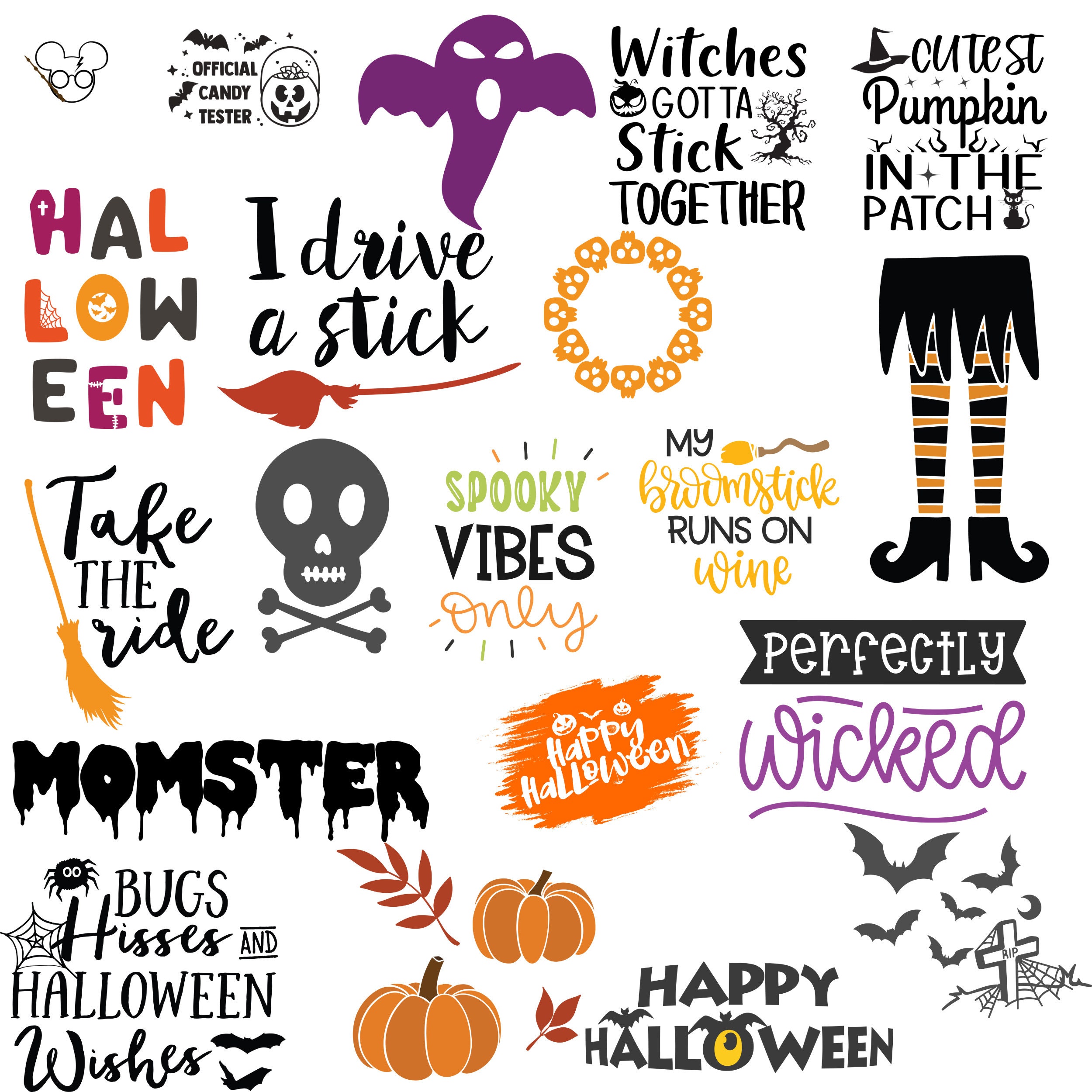 Halloween Svg Bundle Cut Files Cricut Digital Download - Etsy