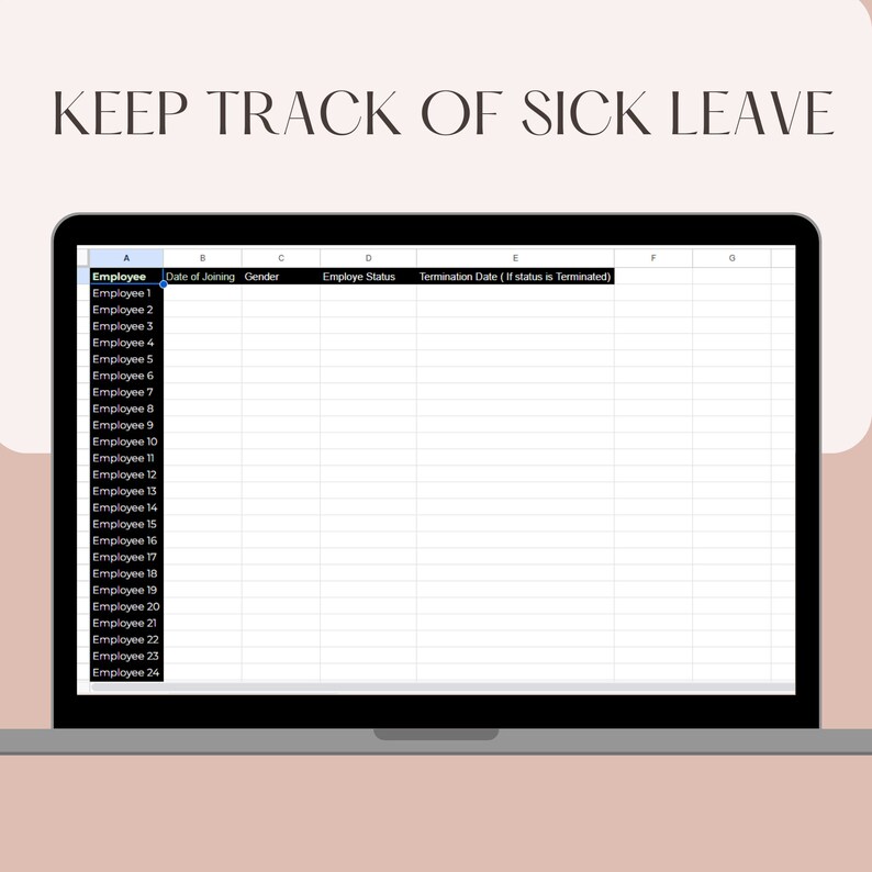 Employee Attendance Tracker Google Spreadsheet, Excel Spreadsheet ...