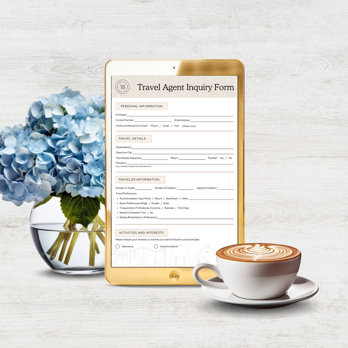 Customizable Three-page Travel Enquiry Form | Editable in Canva Instant ...