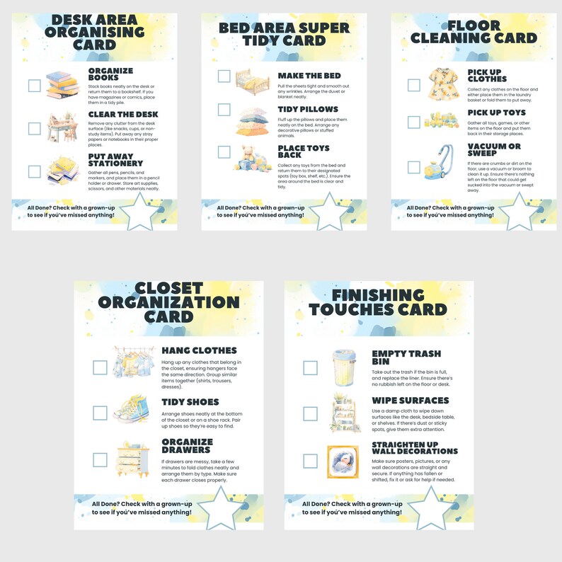 Editable Kids Room Cleaning Chore Checklist, Edit in Canva Then Print ...