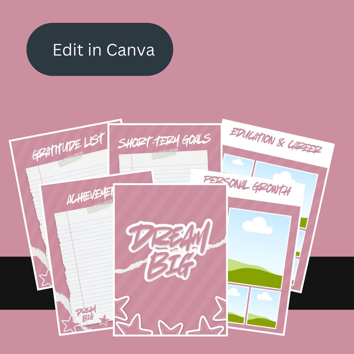 Editable Vision Board for Teens, Edit in Canva Then Print, Use Over and ...