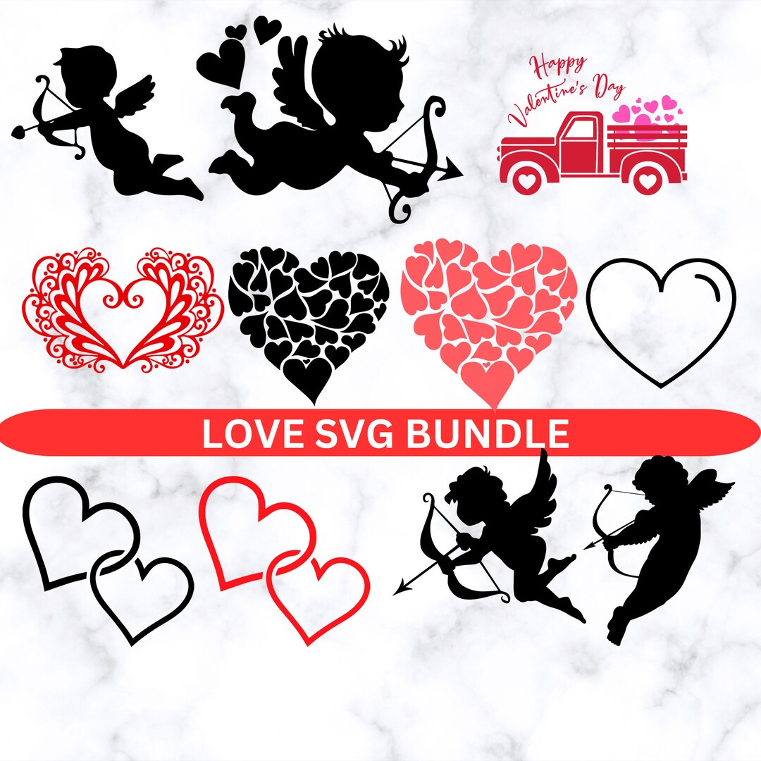 Valentines Day Love SVG Bundle, Commercial Use, Instant Digital ...