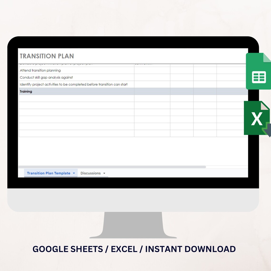 Project Transition Google Sheets Plan Template, Project Management ...