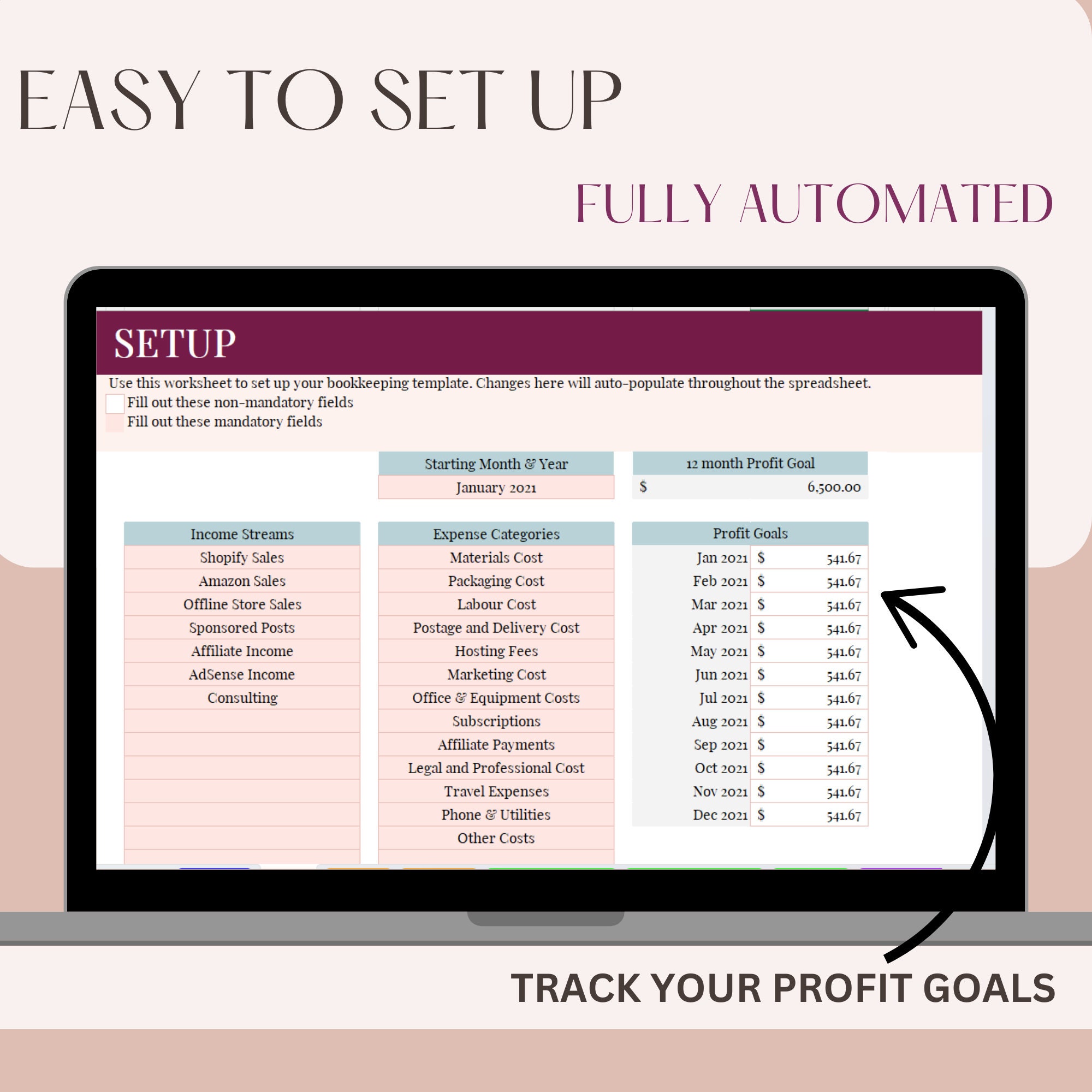 Super Simple Small Business Bookkeeping Spreadsheet Template - Etsy