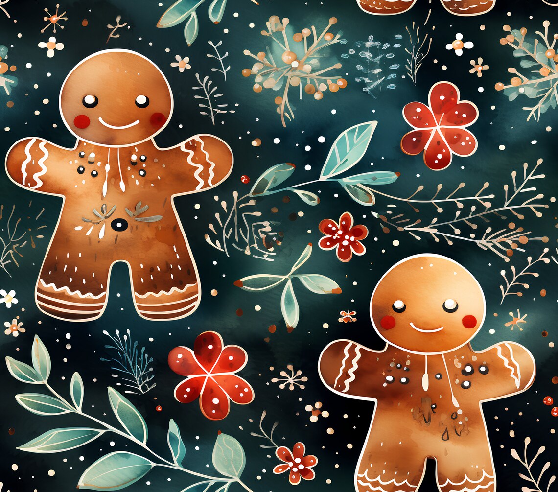 Gingerbread Man Clipart, Instant Digital Download, Xmas Clipart ...
